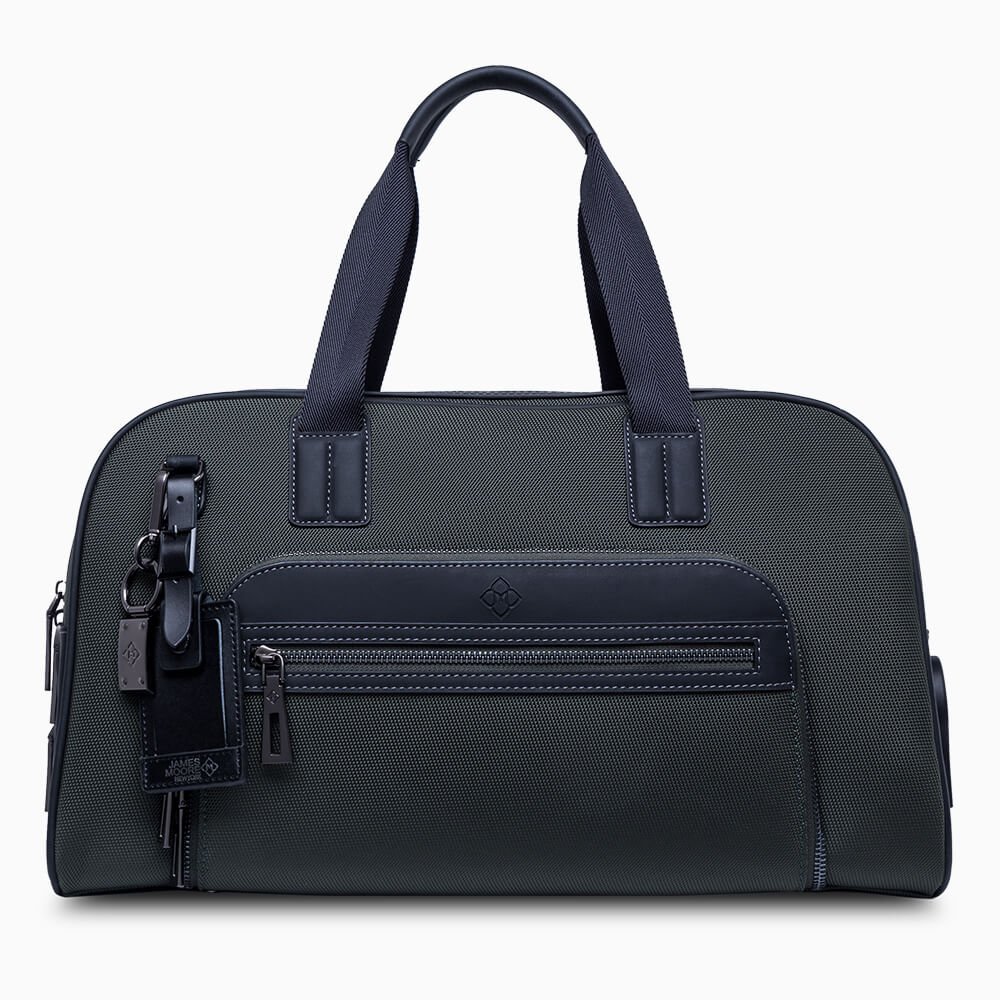 Atlas Travel Bag in Forest Green Honeycomb Nylon and Black Calfskin ...